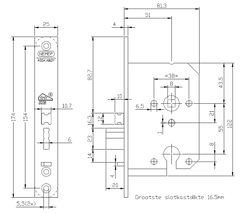 Nemef veiligheidsslot 4100 plus