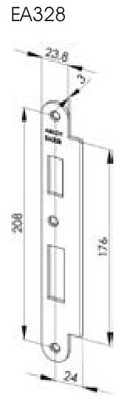 Sluitplaat voor stompe deuren EA328, Assa Abloy, Sluitplaten, Sloten ...